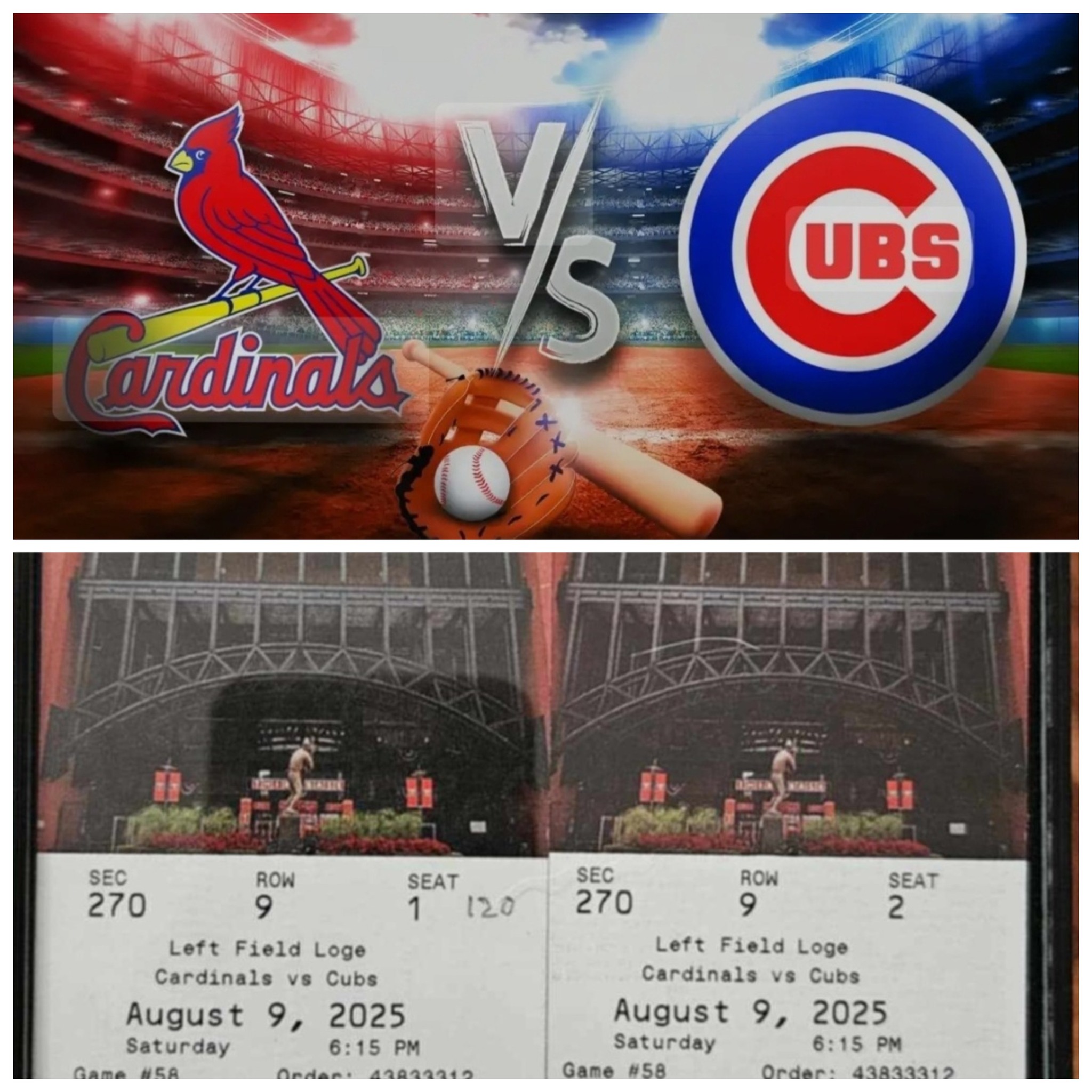 Raffle Tickets for Cards vs. Cubs game – Grafelman Farms Rescue